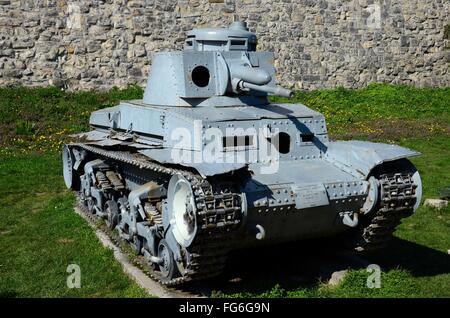 German World War Two Panzer Mark iii tank, crossing a river on the ...