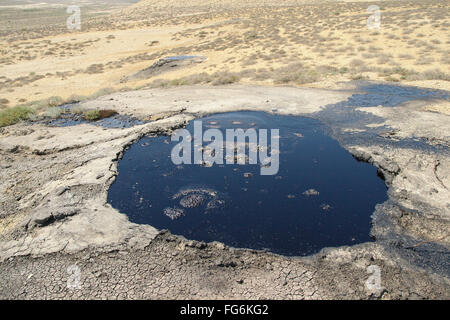 Natural petroleum seep and deposits of bitumen, north of Baku ...