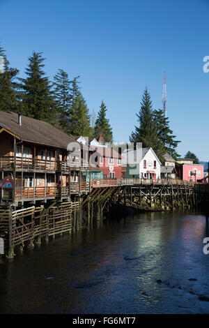 Tourist shops in downtown Ketchikan, Southeast Alaska, USA, Spring ...