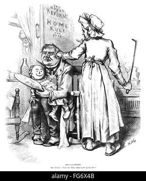 Political cartoon by Thomas Nast depicting Victoria Woodhull as the ...