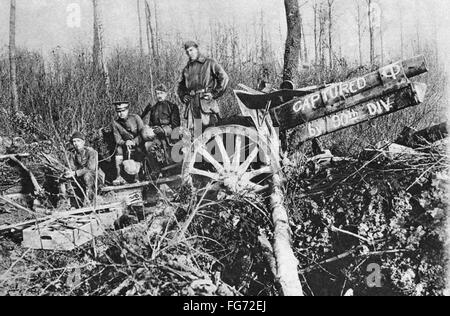 WORLD WAR I: ARGONNE, 1918. /nAmerican artillerymen, under the command ...