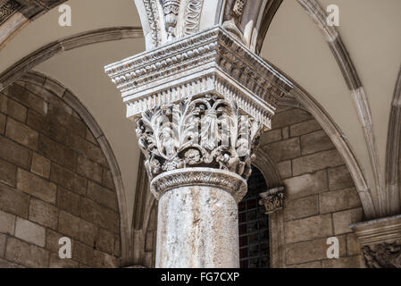 The column details of Rector's Palace in Dubrovnik, Croatia Stock Photo ...
