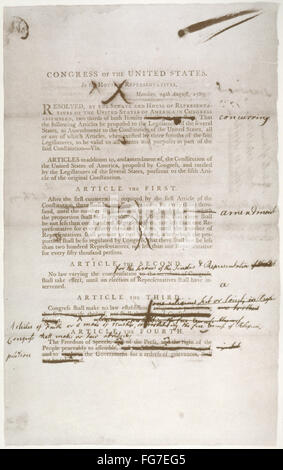 THE BILL OF RIGHTS, 1789 Stock Photo - Alamy