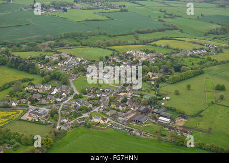 An aerial view of the Cotswold village of Luckington Stock Photo - Alamy