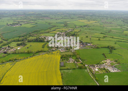An aerial view of the Cotswold village of Luckington Stock Photo - Alamy