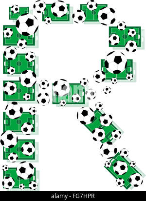 I, Alphabet Football letters made of soccer balls and fields Stock ...