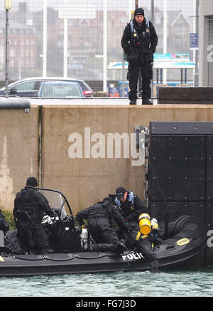 Police boat and officer, Dorset, Britain UK Stock Photo - Alamy