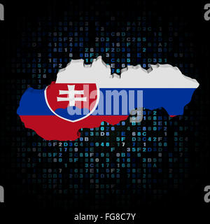Slovakia map flag on hex code illustration Stock Photo - Alamy