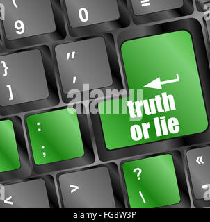 truth or lie button on computer keyboard key Stock Photo - Alamy