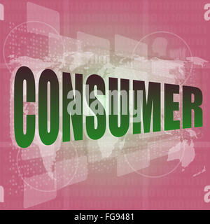 consumer words on digital touch screen interface - business concept ...