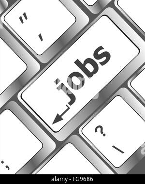 Computer keyboard with Jobs enter key - business concept Stock Photo ...