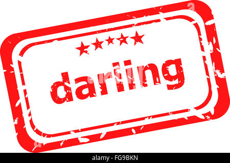darling word on red rubber old business stamp Stock Photo - Alamy