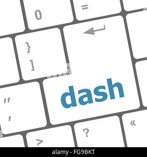 dash word on keyboard key, notebook computer button Stock Photo - Alamy