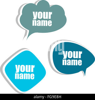 your name. Set of stickers, labels, tags. Business banners Stock Photo ...