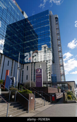 Premier Inn, hotel, Churchill Way, Cardiff City centre, South Wales ...