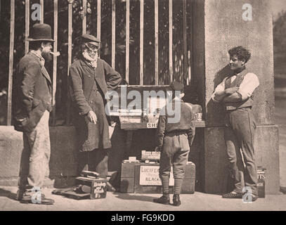 Street Life in London from the Victorian Era - merchant's cart Stock ...