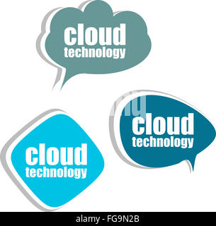 cloud technology. Set of stickers, labels, tags. Business banners ...