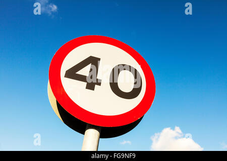 maximum 40 speed limit sign on cycle route toronto ontario canada Stock Photo: 37831856 - Alamy