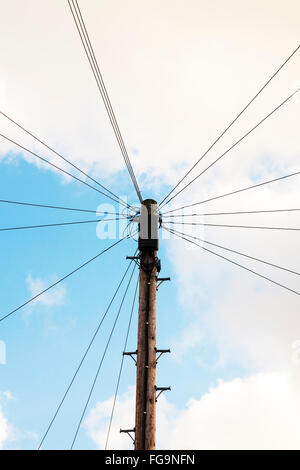 Telegraph wires pole telephone wire communication hub phone lines line ...