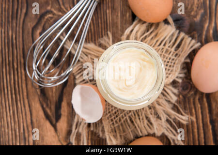 Small portion of fresh homemade Mayonnaise (close-up shot Stock Photo ...