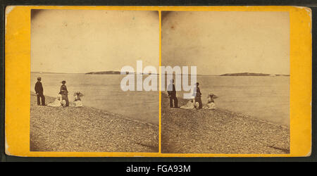 A photograph by John B. Heywood showing Fort Winthrop from South Boston ...