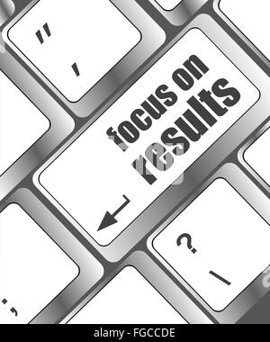 Modern keyboard focus on results text. Technology concept Stock Photo ...