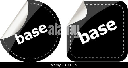 base word on black stickers button set, business label Stock Photo - Alamy