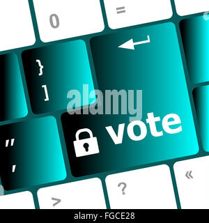 vote button on computer keyboard key Stock Photo - Alamy