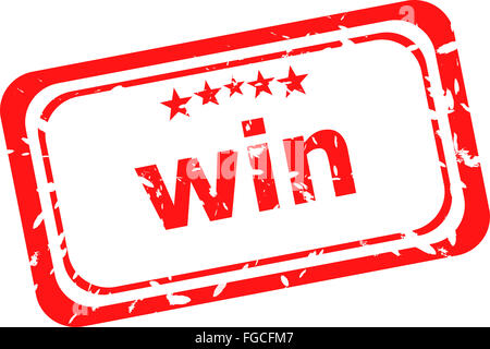 YOU WIN! red Rubber Stamp over a white background Stock Photo - Alamy
