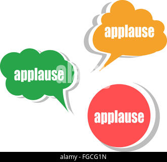 applause word on modern banner design template. set of stickers, labels ...