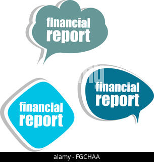 financial report. Set of stickers, labels, tags. Template for ...