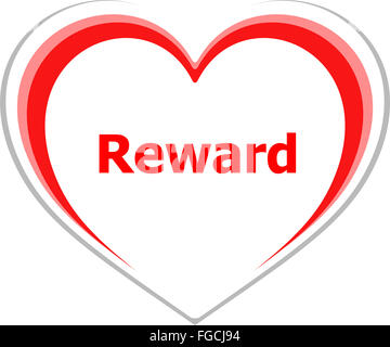 marketing concept, reward word on love heart Stock Photo - Alamy