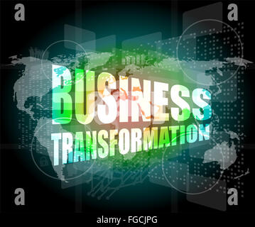 business transformation words on touch screen interface Stock Photo - Alamy
