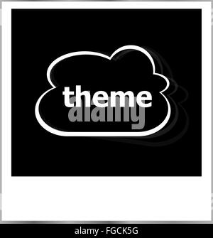 instant photo frame with cloud and theme word, business concept Stock ...