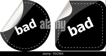 bad word on black stickers button set, label Stock Photo - Alamy