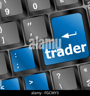 Trader keyboard representing market strategy - business concept Stock ...