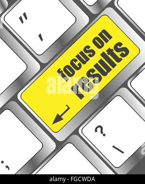 Modern keyboard focus on results text. Technology concept Stock Photo ...