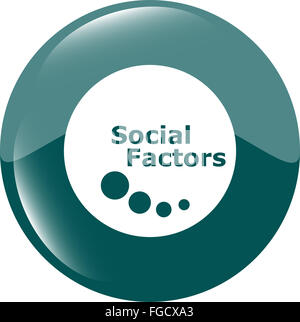 social factors web button, icon isolated on white Stock Photo - Alamy