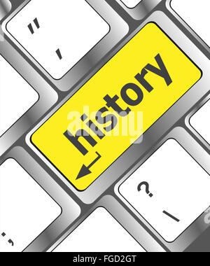 Laptop keyboard and key history on it Stock Photo - Alamy