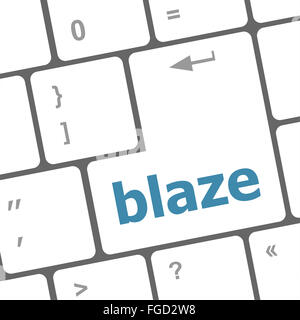 blaze word on keyboard key, notebook computer button Stock Photo - Alamy
