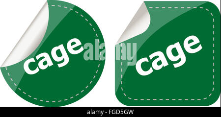 cage word stickers set, web icon button Stock Photo - Alamy