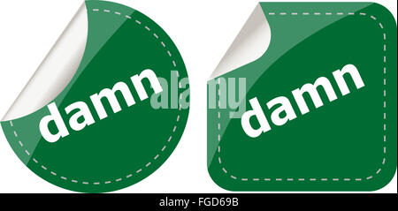 damn word on stickers web button set, label, icon Stock Photo - Alamy