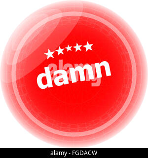 damn word on red icon button business concept Stock Photo - Alamy