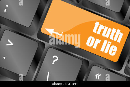truth or lie button on computer keyboard key Stock Photo - Alamy