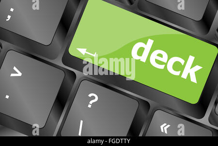 deck word on keyboard key, notebook computer button Stock Photo - Alamy