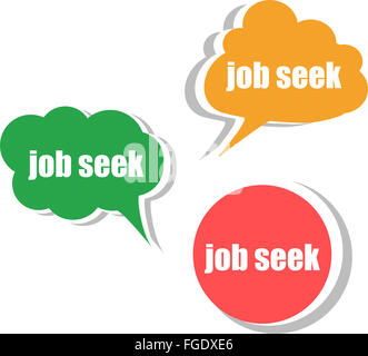 job seek. Set of stickers, labels, tags. Template for infographics ...