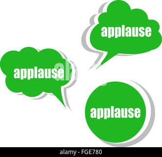applause word on modern banner design template. set of stickers, labels ...