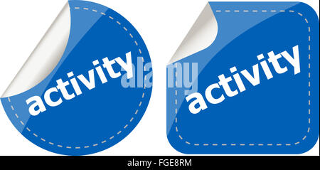 activity stickers set, icon button isolated on white Stock Photo - Alamy