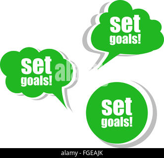 set goals. Set of stickers, labels, tags. Template for infographics ...