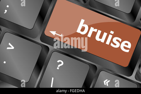 button with bruise word on computer keyboard keys Stock Photo - Alamy